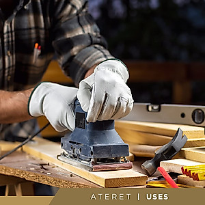 General Work Products GWP Heavy Duty Durable Cowhide Leather Driver Work Gloves for Truck Driving, 12 Pairs, Large