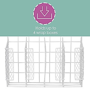 Home Basics Organizer Rust Resistant, Perfect for Food Storage, Silver Foil, Wax Paper, Sandwich Bags, Plastic Wrap-Mounts