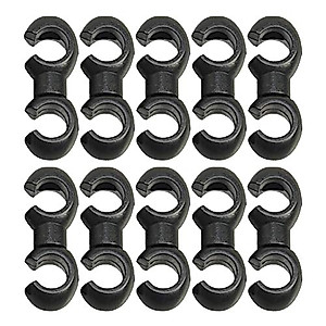 Saipe 10 Pcs Bike Cable Clasps Bicycle Rotatable S-Hook Clips for Brake Cable MTB Bike Road Bicycle