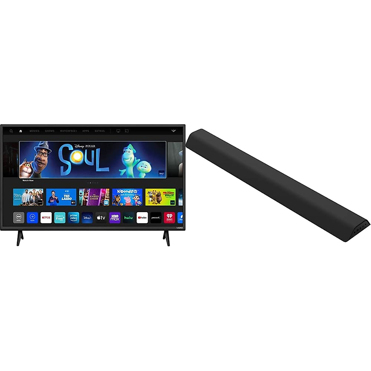 VIZIO 40-inch D-Series Full HD 1080p Smart TV, D40f-J09, 2022 Model V-Series All-in-One 2.1 Home Theater Sound Bar with DTS Virtual:X, Bluetooth, Built-in Subwoofer - V21d-J8