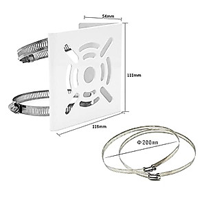 XCMY Universal Vertical Pole Mount Adapter Wall Mounting Bracket for CCTV Security Camera Ptz Dome with (2 Loops) (2 Pack)
