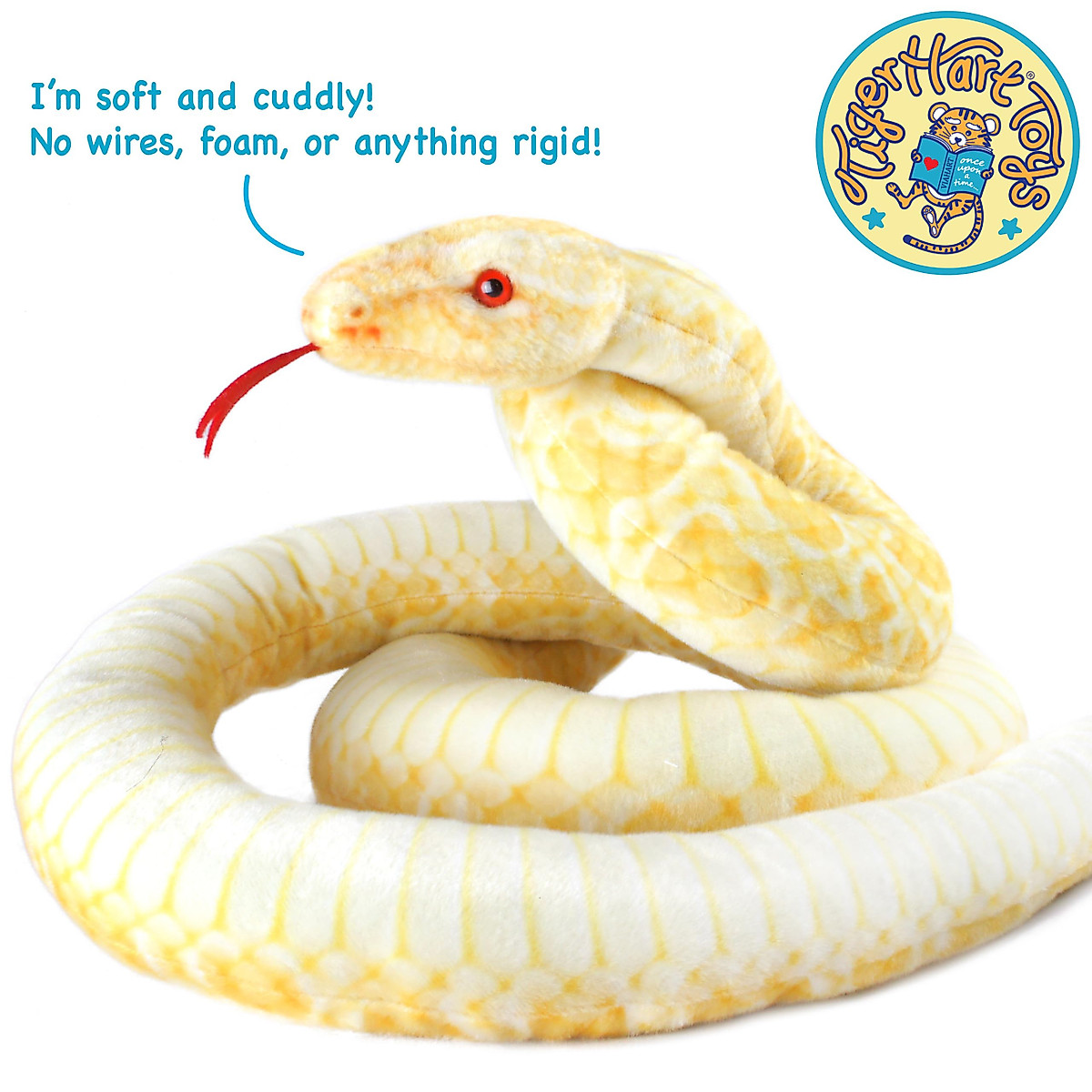 TigerHart Alba The Albino Burmese Python - 100 Inch Long Stuffed Animal Plush Snake