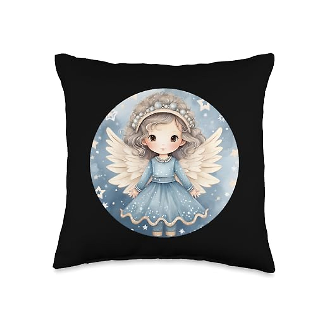 Blue Winter Accessories For Women Cute Christmas Angel Throw Pillow