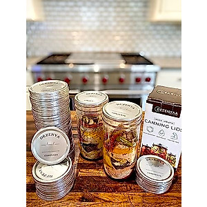 WIDE Mouth Canning Lids, 100 Count - Sturdy Metal Lids with Strong Silicone Seals That are Perfect for Meal Preservation & Food Storage - Fit for Wide Mouth Mason Jars - Canning Supplies by Dezenyaa