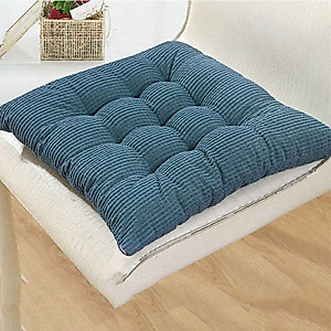 RGRE Chair Cushion with Ties for Dining Chairs Set of 4, 16” x 16”Outdoor Seat Cushions, Thickened Soft Corduroy Cotton Filled Wicker Chairs Pad for Kitchen Dining Chairs Patio Cushion