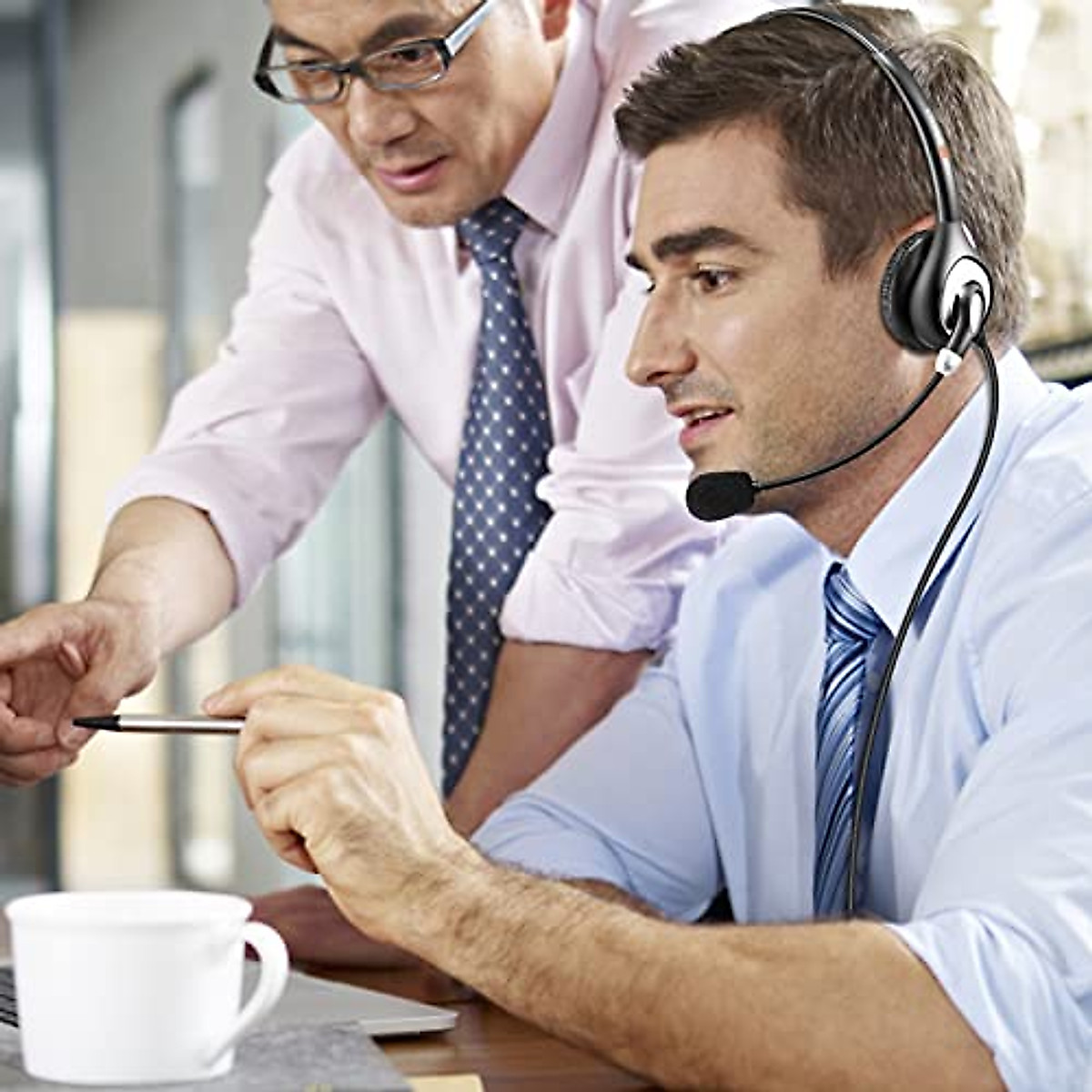 Bingle Replacement Earpads Leatherette Spare Ear Cushions Compatible with Plantronics Supra Plus Encore and H251 H251N H261 H261N H351 H351N H361 H361N Office Telephone Headsets (4 Pack)(BEC-LTH4)