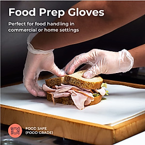 Fit Meal Prep Gloves Disposable Latex Free Medium Powder Free Glove Food Prep Gloves for Kitchen, Bathroom, Household, Gardening (Medium, 100 Pack)