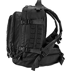 Barska BI12612 Loaded Gear GX-500 Crossover Tactical Padded Backpack with Waist Belt, Black, Small