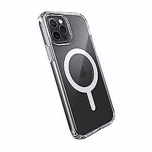 Speck Products Presidio Perfect Clear + MagSafe iPhone 12 / iPhone 12 Pro Case, Clear/Clear