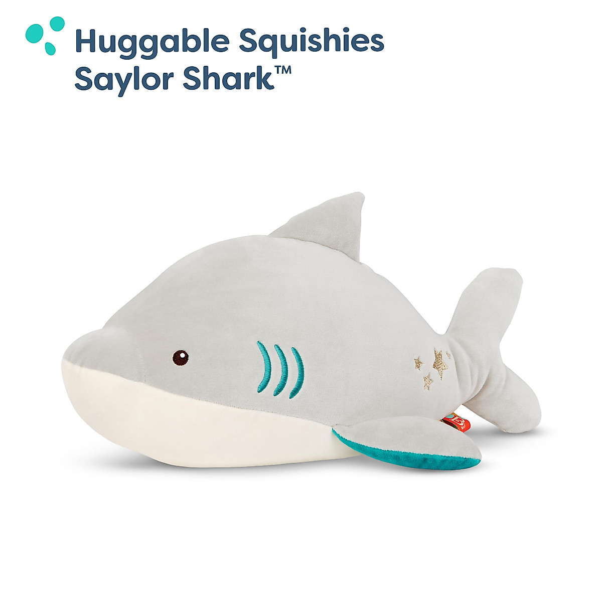 B. toys- B. softies- Plush Squishy Shark– Stuffed Animal – Soft Shark – Washable Ocean Toy for Baby, Toddler, Kids- Huggable Squishies- Saylor Shark- 0 Months +