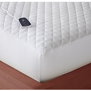 Thermee Micro Flannel Electric Mattress Pad, Twin, White