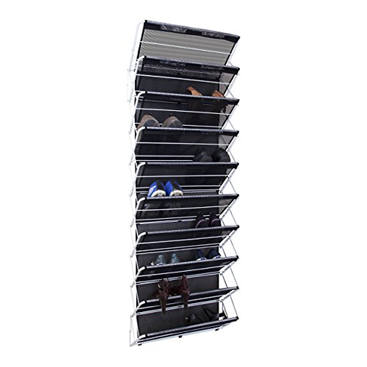 Supermoon RMD-10LN-WH 10 Tier Closet Space Saving Vertical Over the Door Organizer for Shoes, Pantry/Kitchen Necessities, and Bathroom Essentials