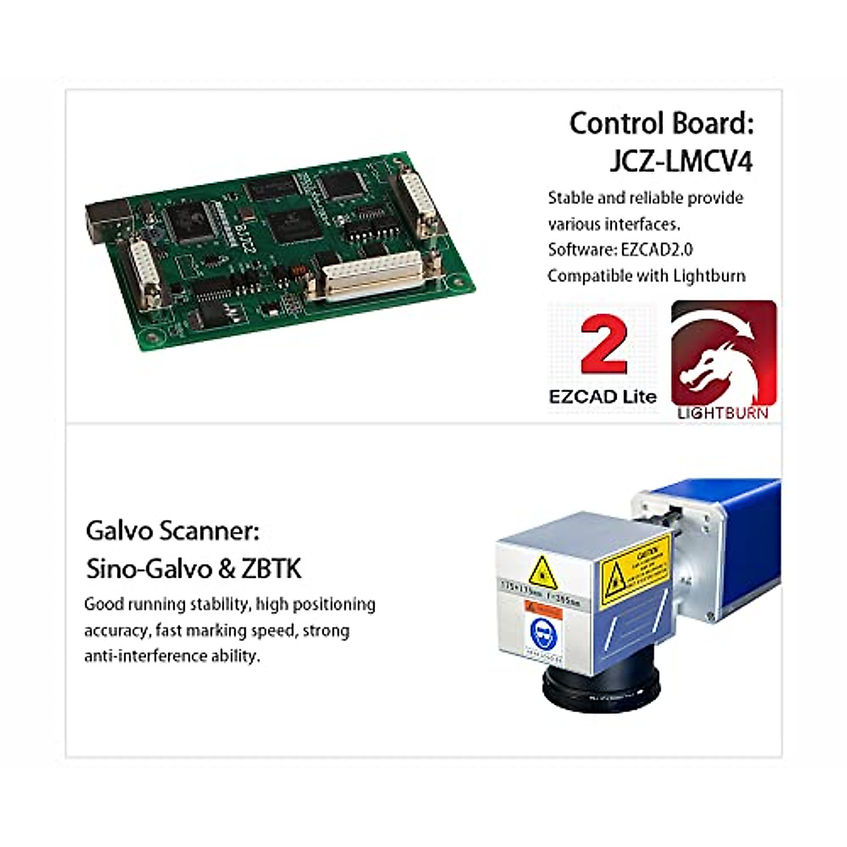 US Stock 50W JPT Fiber Laser Marking Machine Fiber Laser Engraver with 175×175mm Lens and D80 Rotary Axis