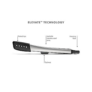 Joseph Joseph Elevate Fusion Set of 2 Silicone Tongs with Integrated Tool Rests, Stainless Steel
