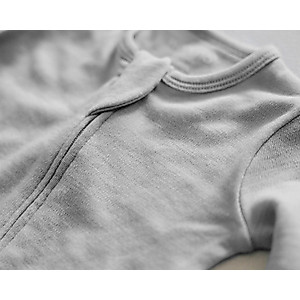 Woolino Toddler Footie Sleeper, Merino Wool Baby Pajamas, Baby Footed Sleeper for Boy & Girl, Romper for Unisex, 6-9m, Gray