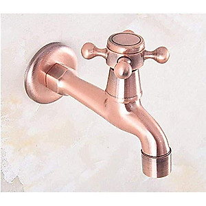 NZDY Faucet Antique Red Outdoor Garden Water Tap/Mop Pool Faucet/Laundry Sink Cold Water Tap