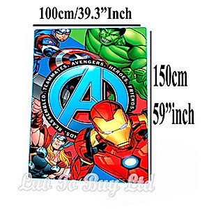 Avengers Kids Blanket,Marvel Hulk Thor Iron Man Blanket,Official Licenced