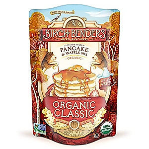 Organic Pancake and Waffle Mix, Classic Recipe by Birch Benders, Whole Grain, Non-GMO, Just Add Water, 16oz (Packaging may vary)