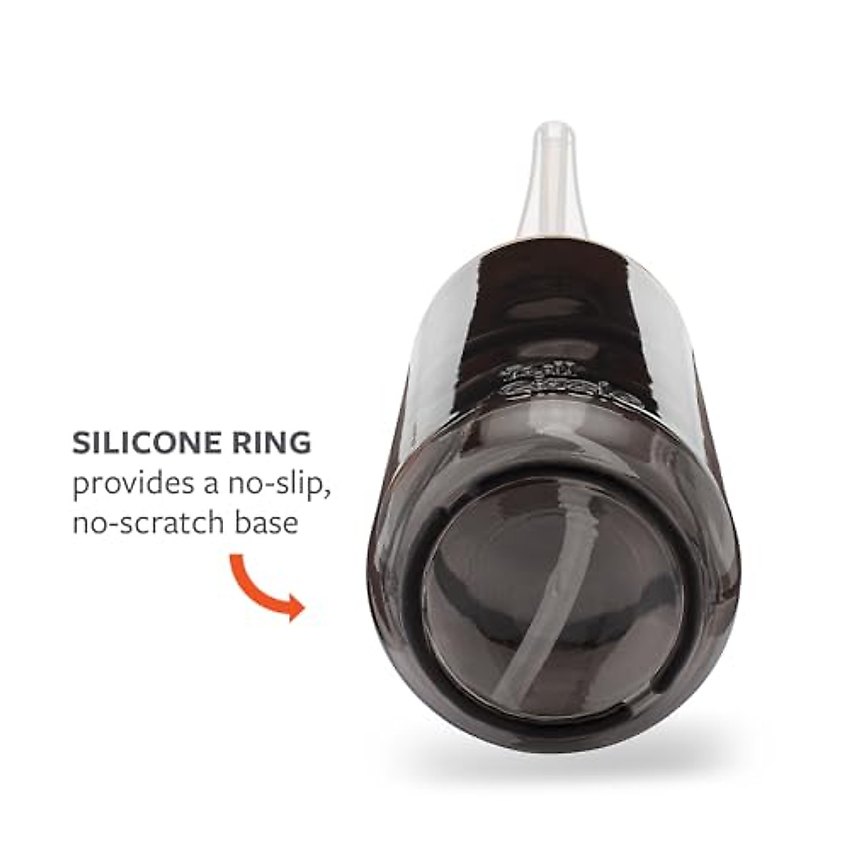 Full Circle Soap Opera Recycled Glass Gel Soap & Lotion Dispenser, Bamboo Lid, 12-Ounce, Gray Tinted