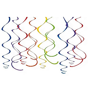 amscan Swirl (12ct) Party Decorations, 22", Multicolor