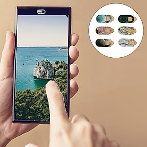 ibasenice 6pcs Privacy Cover Phone Webcam Covers Web Camera Covers Webcam Lens Covers Privacy Stickers Webcam Lens Caps Hoods Webcam Protectors Marble Pattern Webcam Covers Camera Protectors