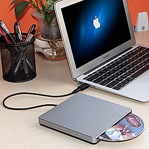 NOLYTH External CD DVD Drive USB 3.0 Type-C Slot-in CD/DVD Burner Slim DVD Player for Laptop Disk Drive CD Reader Optical Drive CD ROM External Drive for Laptop Mac PC Windows MacBook Apple Desktop
