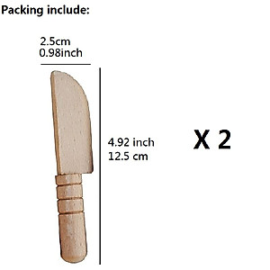 Nwsrayu 2 Pieces Wooden Kids Knife Toddler Knife for Chopping Kids Knifes for Cooking Toddler Knives Children's Safe Knives Cutting Veggies Fruits, Kitchen Tool for 2-10 Years Old