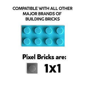 Creative QT 1600 Pieces Plate 1x1 Bricks, Pixel Mosaic Kit, 8 Colors Classic Building Bricks with 2 Quick Removal Tools, Nano Blocks Art with Design Guide, STEM Building Toy