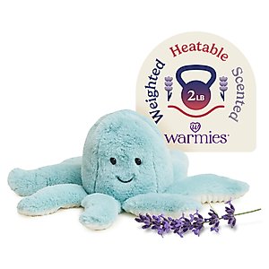 warmies Microwavable & Weighted Stuffed Animals, Octopus - Heated Stuffed Animal Plushie for Warmth & Comfort - Cute Soft Plush Toys for Adults & Children (Boys, Girls, Babies & Toddlers)