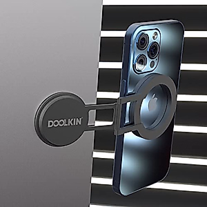 Doolkin® Pro Mount, Phone Holder for Laptop and Car, Cell Phone Magnetic Holder, Universal Adjustable Phone Mount Stand, Foldable Laptop Side Mount Clip, Laptop Phone Mount Holder (Gray)