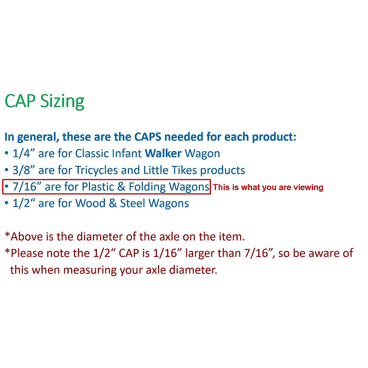 Quadrapoint Hub Cap for Popular Red Wagon Brand Plastic & Folding Wagons 7/16" BLACK (NOT for Wood or Steel Wagons) (Black)