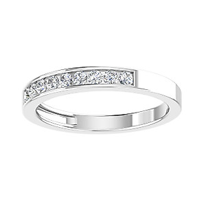 1/4ctw Diamond Channel Wedding Band in 10k White Gold (G-H, I2-I3, Size 6.5)