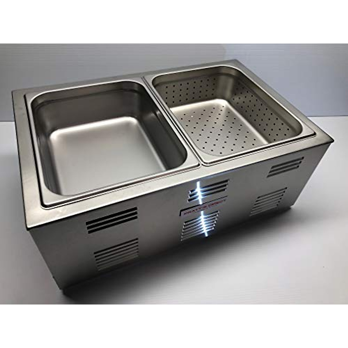 Portable Commercial Hot Dog Cooker and Bun Warmer Steamer for Food Truck and Trailer Concessions 2 Compartment