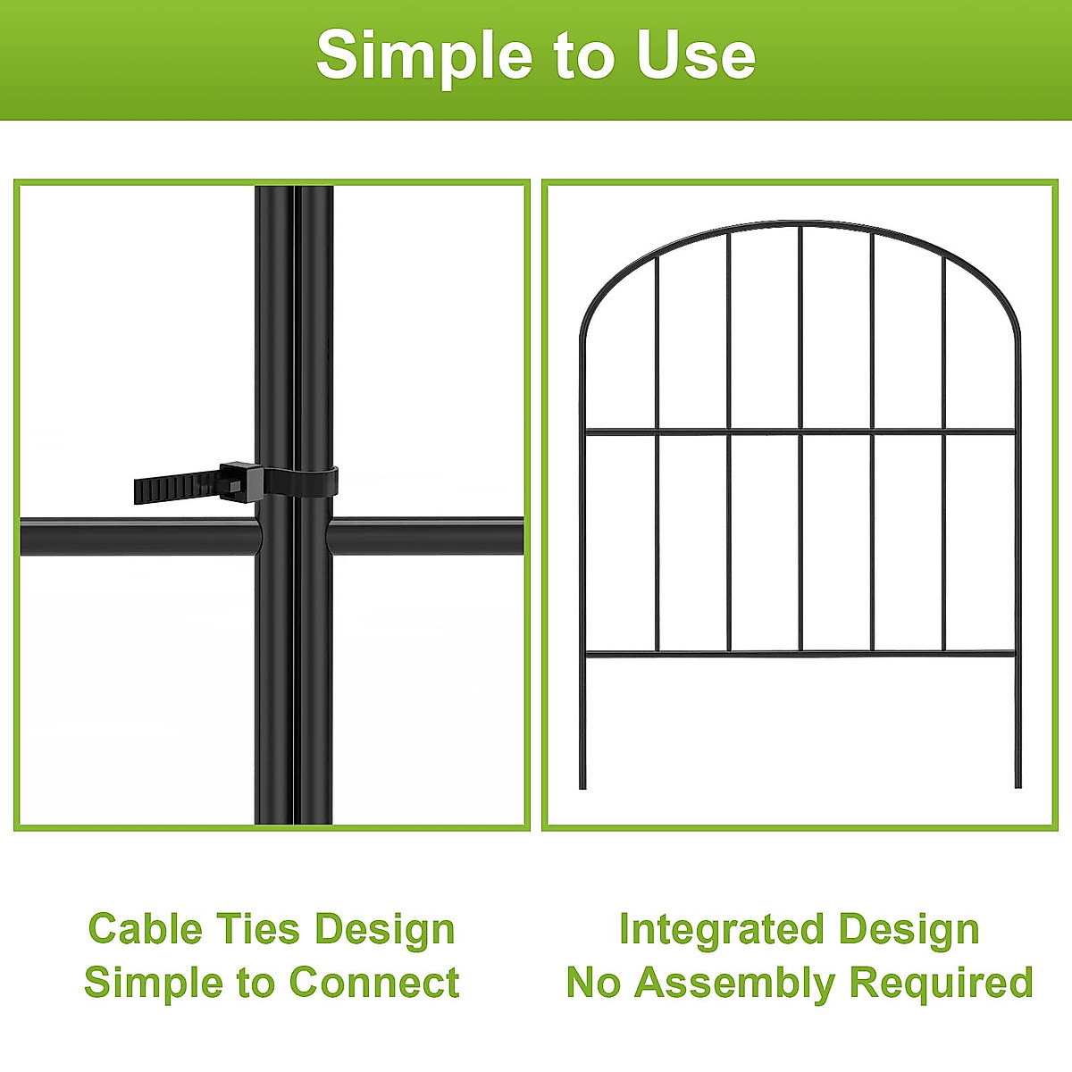 OUSHENG Small Decorative Garden Fence, 10ft (L) x 16.5in (H) Fencing, Rustproof Metal Wire Panel Border Animal Barrier for Dog, Flower Plant Edging for Yard Backyard Outdoor, Arched