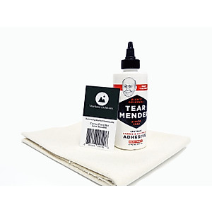 Montana Outdoors Canvas Repair Kit with Over 3.5 Square Feet of Heavy-Duty Canvas & 6 Ounces of Tear Mender Fabric Glue to Repair Tents, Awnings, Pop-Up Campers, Canvas Bags, Covers