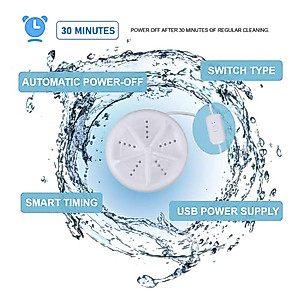 10W Mini Washing Machine for Traveling Camping Home,USB Powered Laundry Washer with Control Button Portable Turbo Washing Machine for Cleaning Sock,Underwear