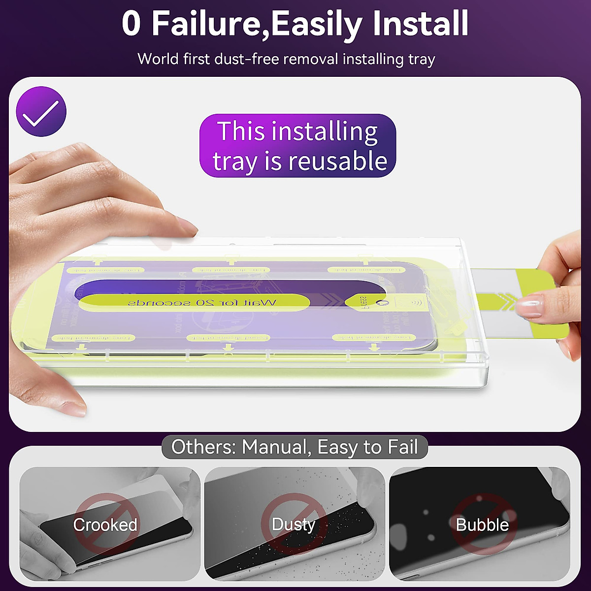 WSKEN for iPhone 14 Pro Max Privacy Screen Protector, [Auto-Dust Removal] 28 Degree Anti Spy Anti-Blue Light 2.5D Full Coverage HD Tempered Glass Film with Dust Clean Easy Installing House,2 Pack