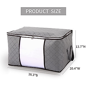3PCS 130L Blanket Storage Bags, Large Capacity Closet Organizers and Storage with Reinforced Handle, Storage Bag Organizer for Clothes,Comforters, Blankets, Bedding