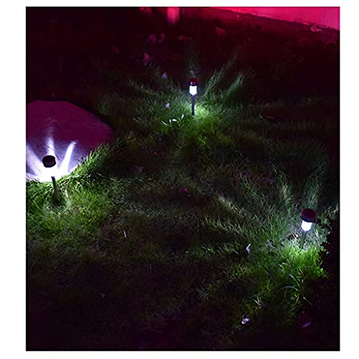 DJASM 2 Pcs Solar Powered Lawn Lights Outdoor Decorative Lawn Stake Column Lights for Home Garden Courtyardbubble Column Lamp
