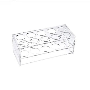 BIPEE 12 Sockets Clear Acrylic Test Tube Rack fit for 10ml, 25ml, 50ml, 100ml Test Tube (12 Hold 10ml)