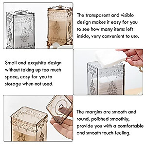 Zerodeko Cotton Swab Ball Qtip Holder: Cotton Pad Jar Plastic Container Dispenser Box Embossed Box for Bathroom Home Storage Organizer 2Pcs