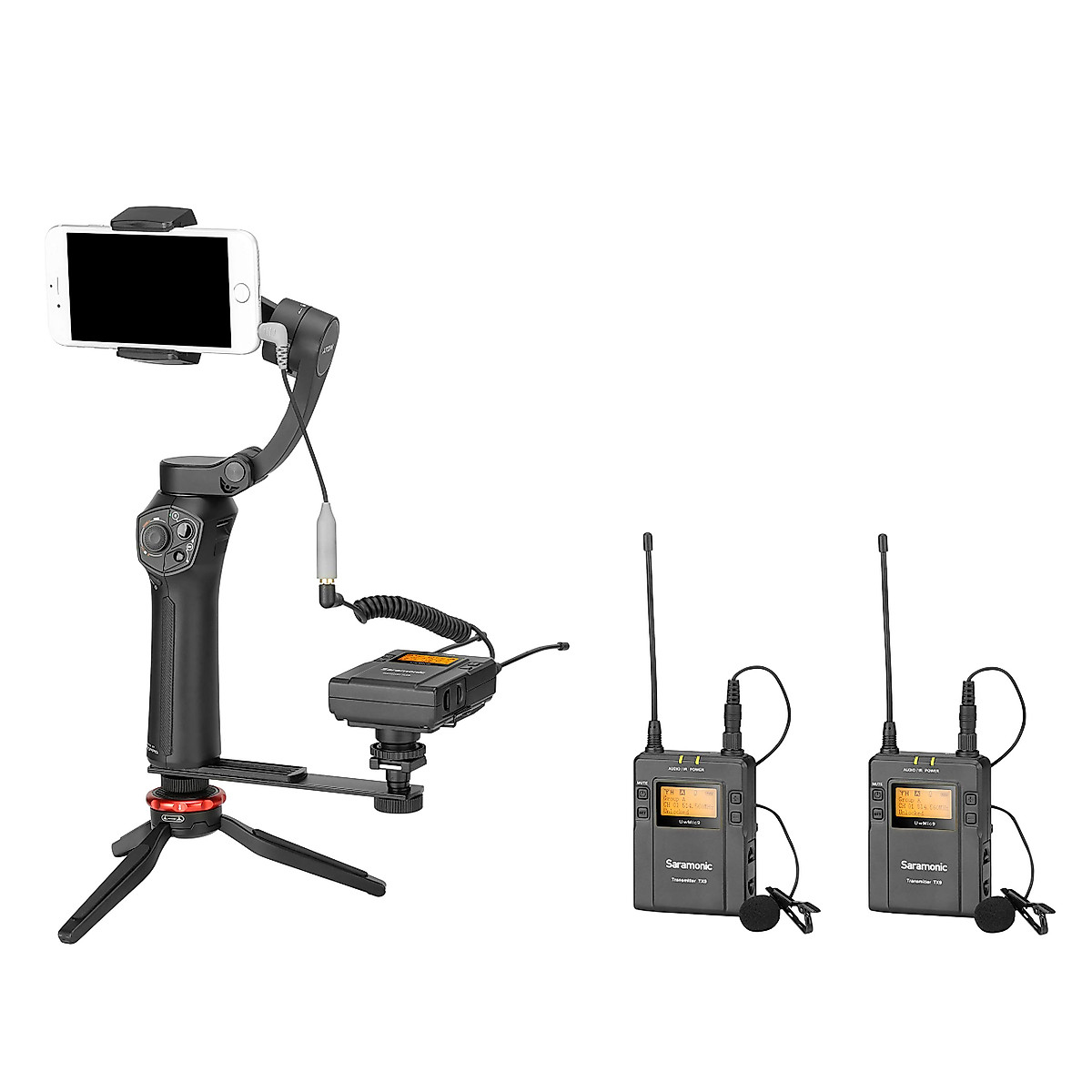 Saramonic UwMIC9 96-Channel Digital UHF Wireless Dual Lavalier Microphone System, Includes 2x TX9 Bodypack Transmitter and RX9 Portable Receiver