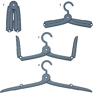 LaiYHe 6 Pack Travel Portable Folding Hanger Multi-Functional Travel Hanger Camping Travel Clothing Drying Cloth Hangers Storage