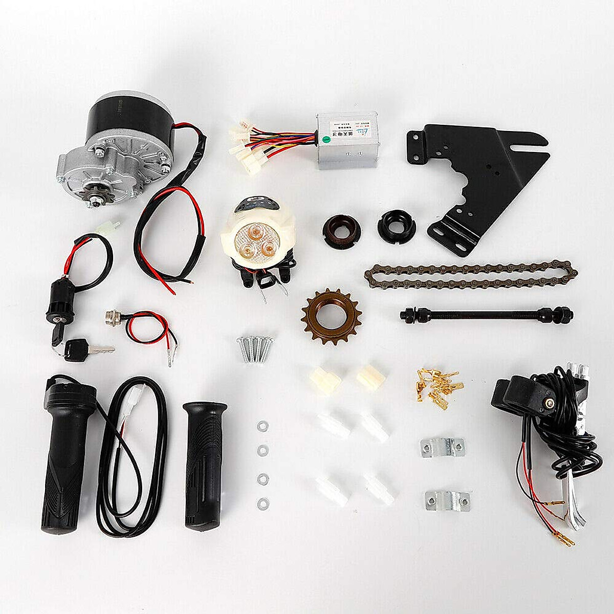 24/36V Electric Bicycle Conversion Kit E-Bike Motor Controller Kit Mountain Bike Conversion Custom with Thumb Kit for 22-29" Bicycle (250W/36V)