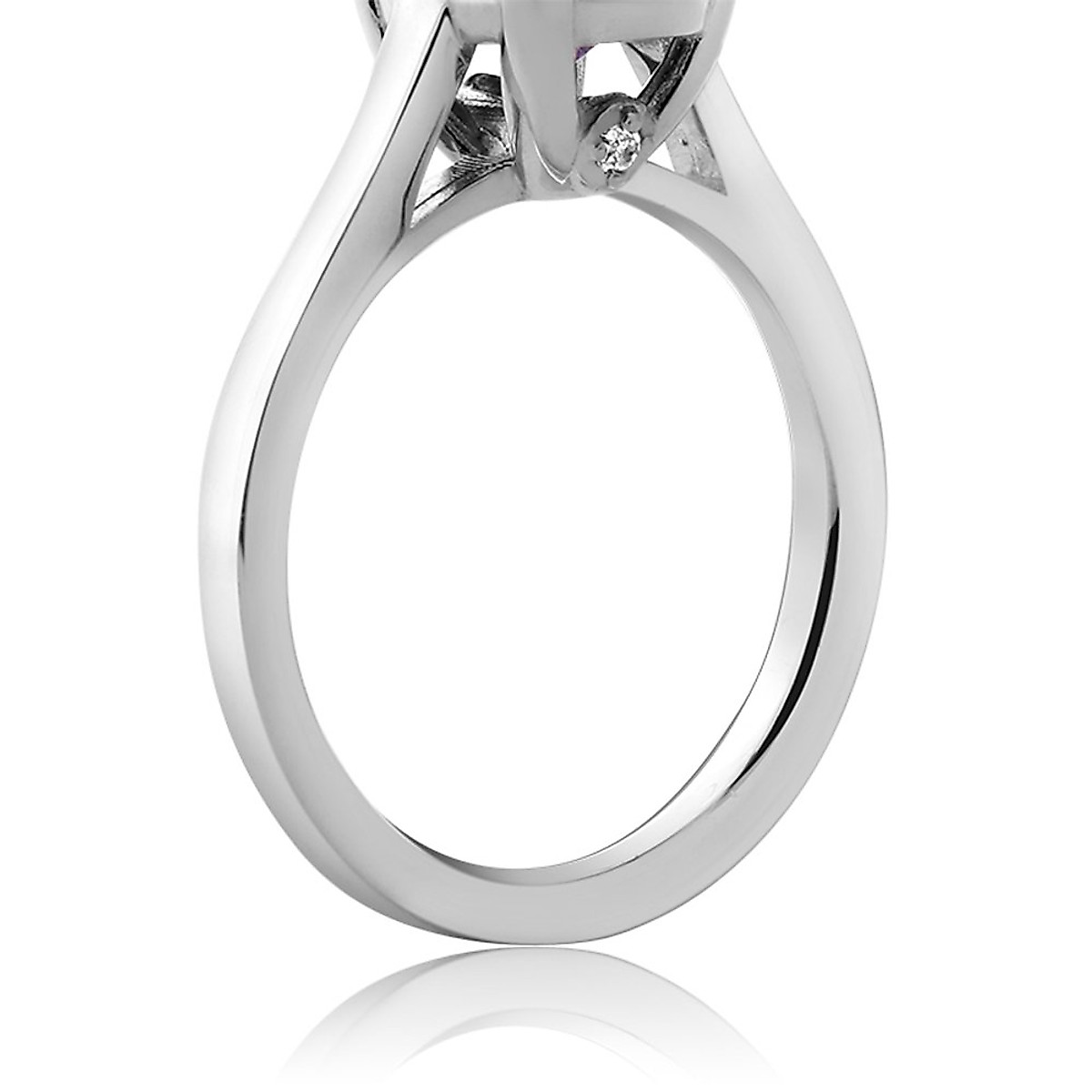 Gem Stone King 925 Sterling Silver Purple Amethyst and White Diamond Ring For Women (2.53 Cttw, Oval 11X9MM, Gemstone Birthstone, Available in size 5, 6, 7, 8, 9)