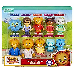 Daniel Tiger's Neighborhood Friends & Family Figure Set (10 Pack) Includes: Daniel, Friends, Dad & Mom Tiger, Tigey & Exclusive Figure Pandy [Amazon Exclusive]
