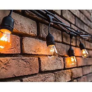 Outdoor String Lights 48 Feet Advanced Weatherproof Design Connectable String of Light,15 Heavy Duty Hanging Socket for Porch Patio Garden Backyard