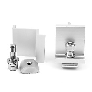 Guaber 12 Pcs Solar Panel Adjustable End Clamps Solar Panel Mounting Z Bracket Rack Kit for 30-50mm/1.18-1.97'' Solar Framed Panel (30mm)