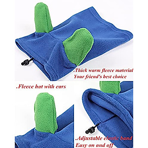 BZB Cute Dog's Fleece Hat That Keeps Ears Warm French Bulldogs Autumn Winter Soft Adjustable Bat Hat Pet Supplies Accessories (Small,Green)