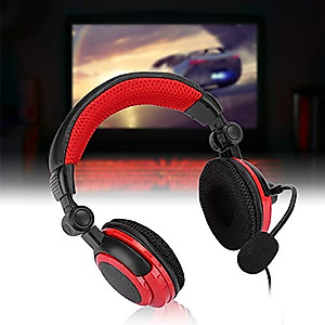 3.5mm Gaming Headset for PS4 for XBOXone, Jacket Earphone Adjustable Headband 360° PU Leather Stereo Headphone with Mic